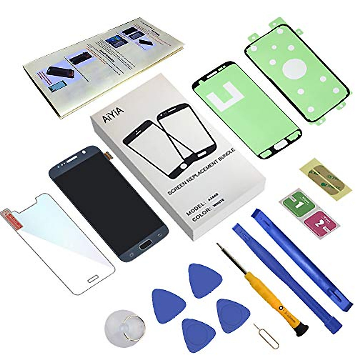 Display Touch Screen (AMOLED) Digitizer Assembly with Home Button for Samsung Galaxy S7 (5.1 inch) All Models G930 G930A G930P G930T G930V G930R4 G930F G930W8 G930U (Repair Tools) (BLACK)