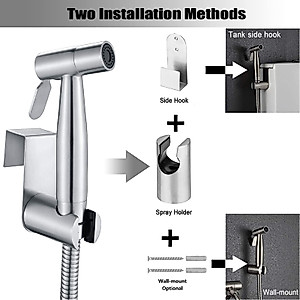 Bidet Toilet Sprayer, high Pressure Hose/Non-Leakage Stainless Steel Brushed Toilet Cleaner Wall for Women Washing, Baby Diaper Cleaner