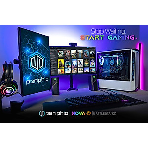Periphio Nova Prebuilt Gaming PC - Liquid Cooled PC | AMD Ryzen 5 5600X CPU (4.6GHz Turbo) | Radeon RX 6600 GPU (8GB) | 1TB NVMe SSD M.2 | 16GB DDR4 RAM | Gaming Desktop Computer | WiFi + BT
