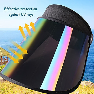Face_Shield Protector Sun Visor Hat UV Protection Summer Sun Cap Great for Oudtoor Hiking Camping Golf Tennis Cycling Black