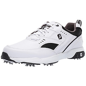 FootJoy Men's Sneaker Golf Shoes, White/Black, 11