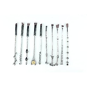 Original 10 Magical Themed Wizard Wand Makeup Brushes, Metal, Extra Durable, Soft Brushes