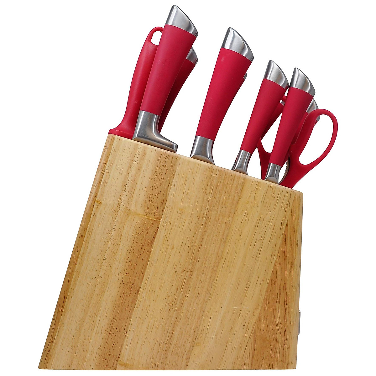 Cuisinart C77SS-11PRDGR 11-Piece Arista Collection Cutlery Stainless Steel Knife Block Set, Red