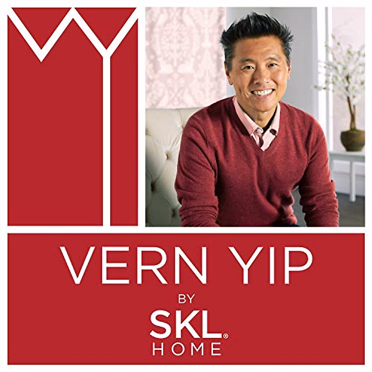 SKL Home Vern Yip Christmas Carol Shower Curtain, 70 x 72 Inches, Red