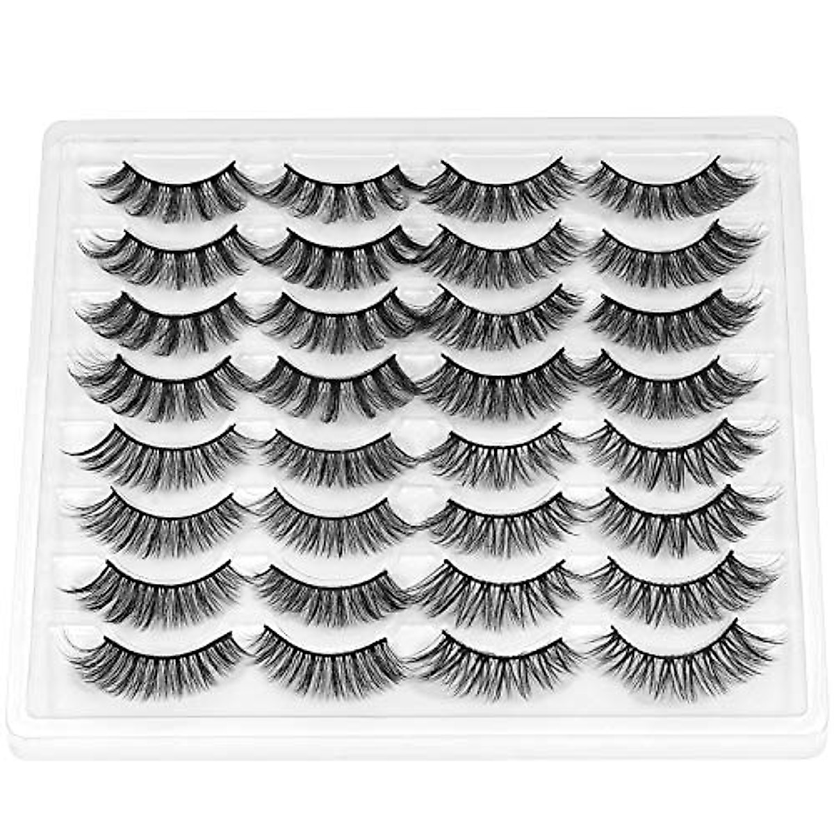 DYSILK False Eyelashes Lashes Mink - Mink Lashes Fluffy 16 Pairs 6D 4 Styles Mixed Lashes Faux Eyelashes Wispy Fluffy Natural Look Fake Eyelashes Mink Lashes Soft Reusable Eye Lashes | 15mm 18mm