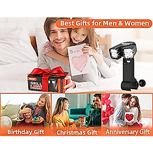 LED Grill Light for Outdoor BBQ - Father's Day Gifts for Dad, Personalized Birthday Gifts for Men Women Husband Grandpa, Cool Gadgets Super Bright Dual Head Grilling Accessories Fit for Grill Handle