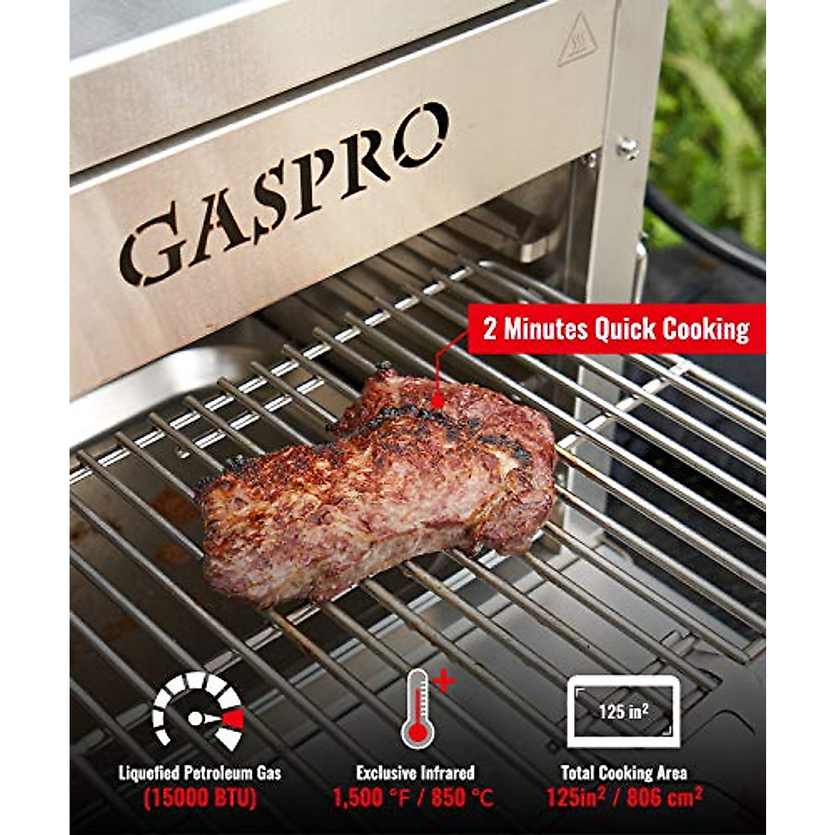 GASPRO Multi-Tasking Propane Infrared Outdoor Cooking Master, XL Steakhouse & Cast-Iron Griddle 2-in-1, Dustproof Foldable Panel