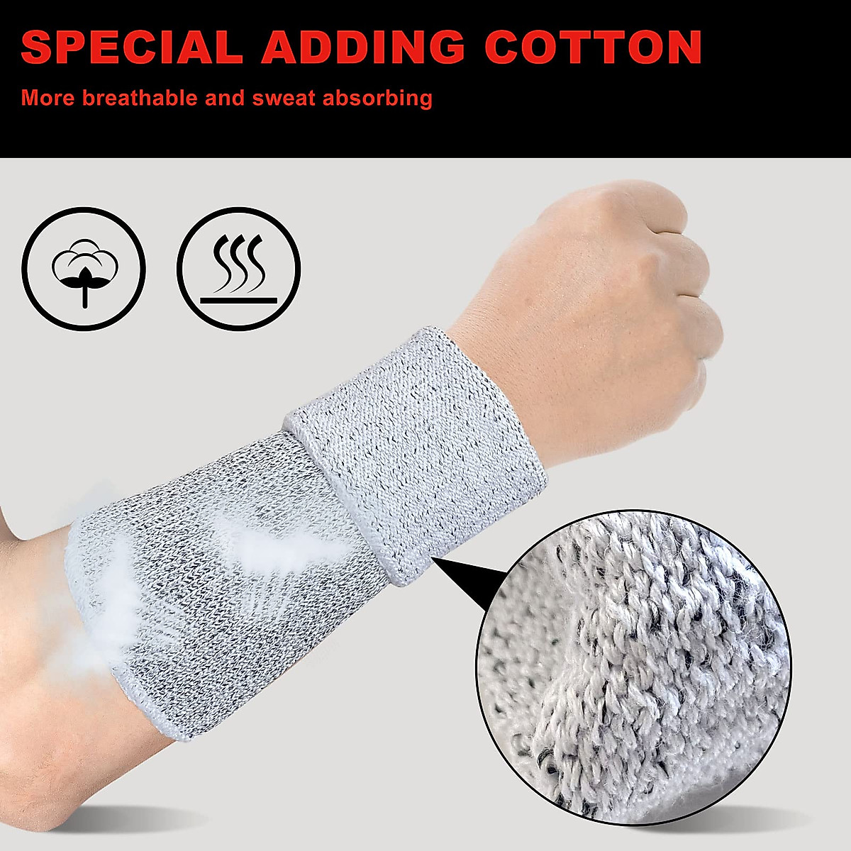 Evridwear Arm Protectors for Thin Skin and Bruising Cut Resistant Arm Sleeves Arm Guards Protective Sleeves for Men Women, without Thumb Hole L/XL