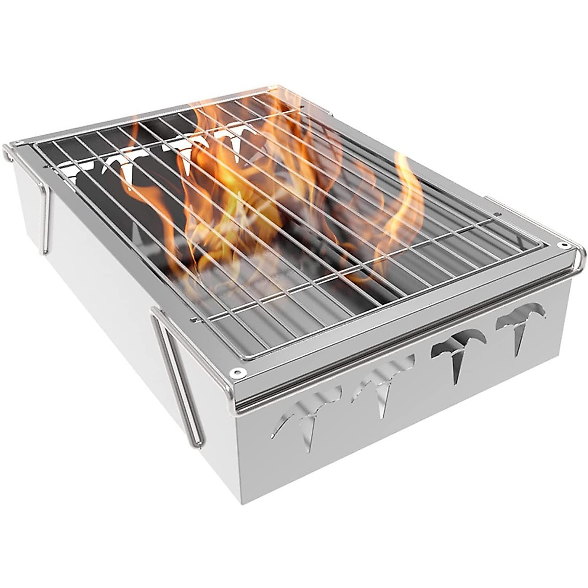 BBQ Grill Outdoor Gas grill Portable Mini BBQ Charcoal Grill Folding Stainless Steel Grill For Camping Outdoor Barbecue Smoker Grill Outdoor Charcoal Grill