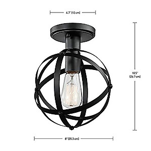 Globe Electric Tatum 1 Dark Bronze Flush Mount Ceiling Light 60877, Brown