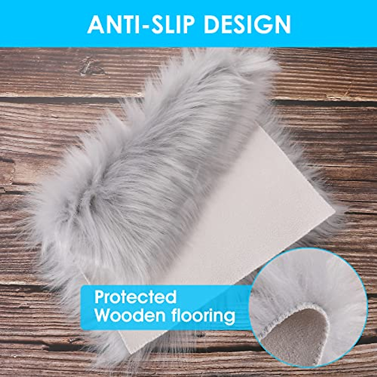 WLLHYF 10 Inches Mini Square Faux Fur Rug， Small Fluffy Area Rug Cushion for Living Room Sofa Bedroom Floor Soft Square Chair Cover Seat Pad Nail Mat for Photographing Background of Jewelry