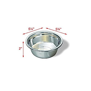 Van Ness Pets Small Lightweight Stainless Steel Dog Bowl, 16 OZ Food And Water Dish, Natural