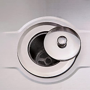 AISIAIUK Kitchen Sink Strainer, 2 PCS,Food Catcher 4.5 inch Diameter, Upgrade with lid, Mesh Stainless Steel. Wide Rim Perfect for Most Sink Drains.