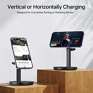 Wireless Charger, 3-in1 Magnetic Charging Station Fast Wireless Mag-Safe Charging Stand (Upgraded Black)