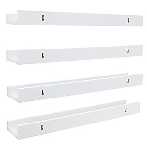 Kiera Grace Modern Floating-Shelves, Set of 4, White