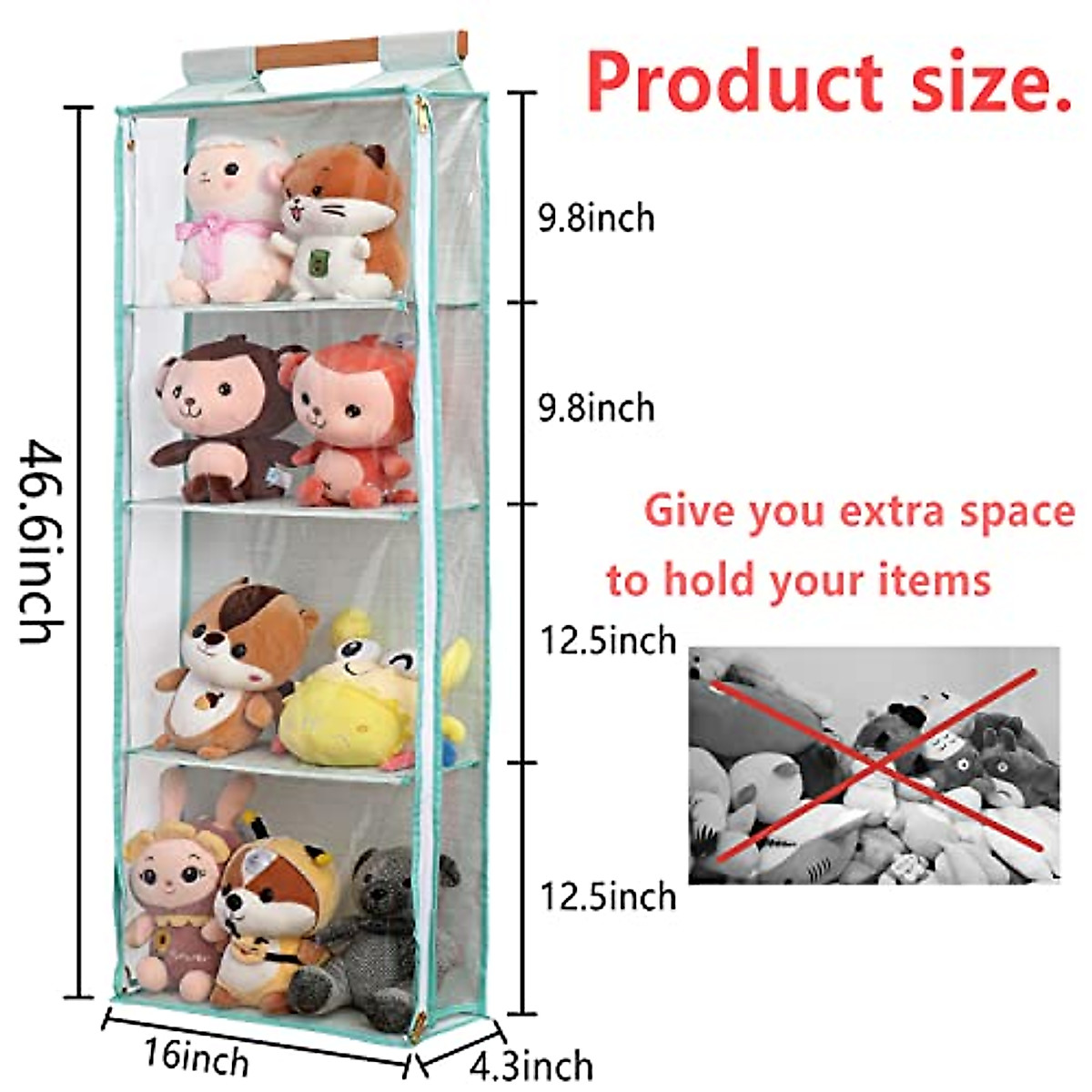 Clear Hanging Handbag Purse Organizer for Closet, TOUNALKER Upgrade Easy Access Wardrobe Tote Bag Storage Holder with Zippers, Washable Dust Pockets Over The Door Space Saving for Bedrooms Living Room