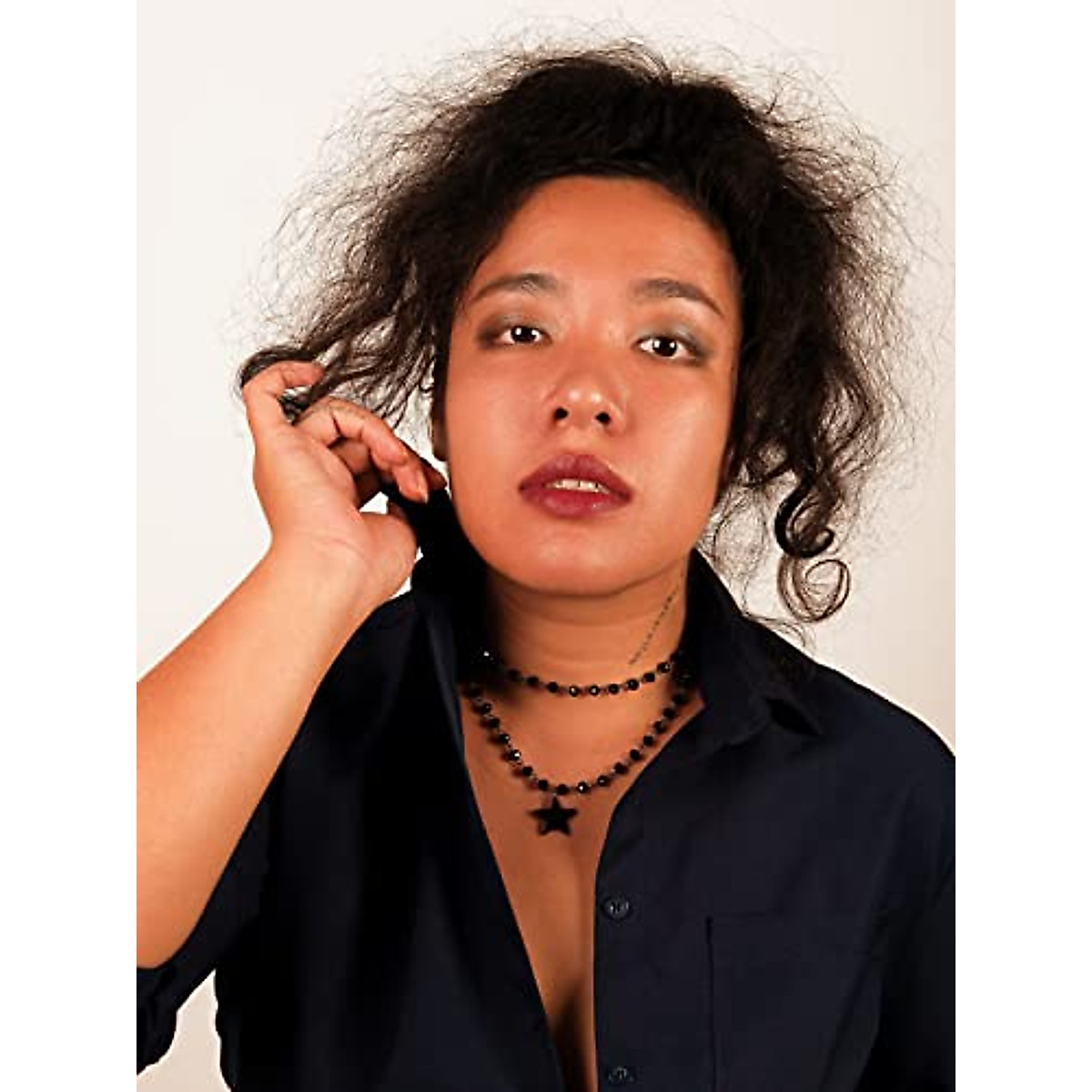 Sacina Goth Layered Star Choker Necklace, Black Choker Necklace, Goth Choker Necklace, Gothic Necklace, Emo Necklace, Halloween Christmas New Year Jewelry Gift For Women