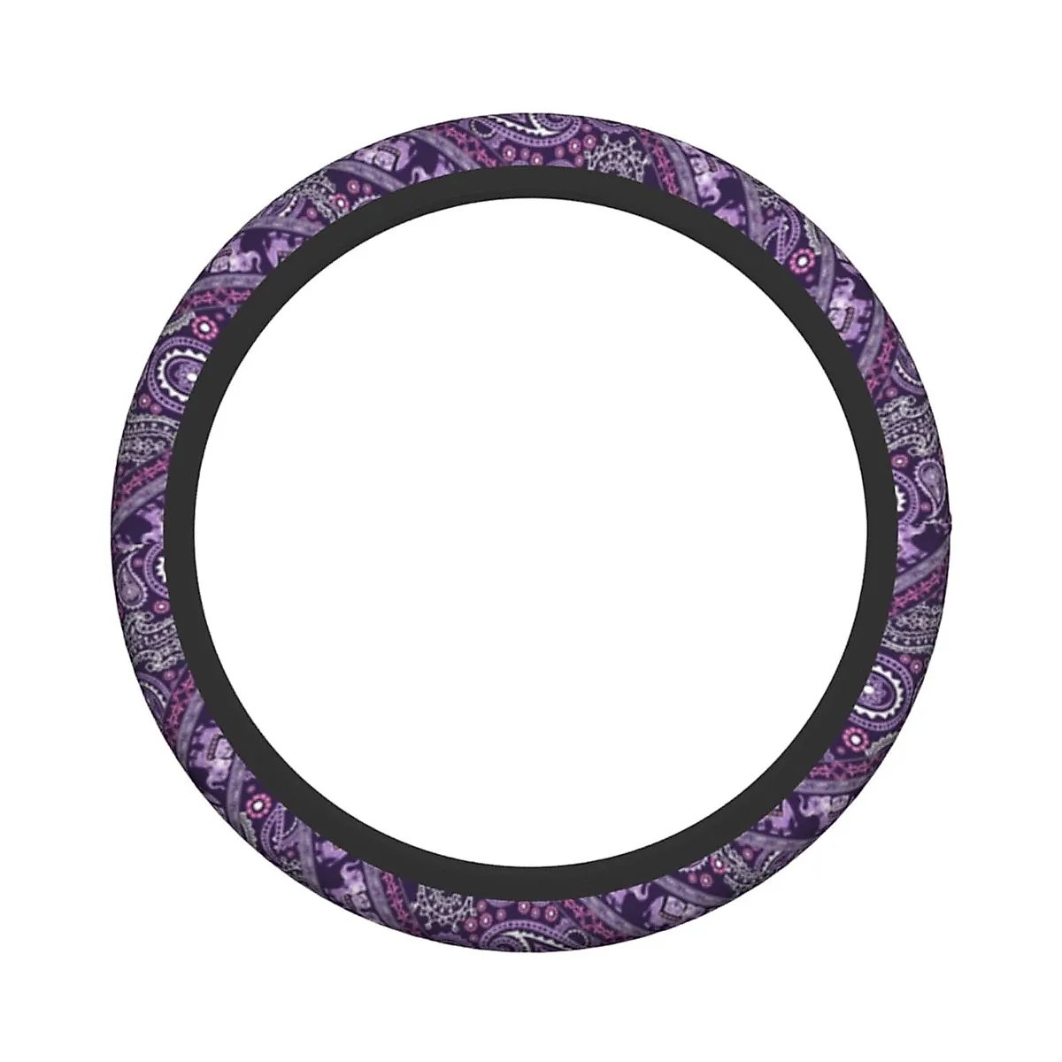 Purple Elephant Steering Wheel Cover Women Girl Car Accessories Interior Universal 15 Inch Auto Anti-Slip Steering Wheel Protector for Truck SUV Sedan