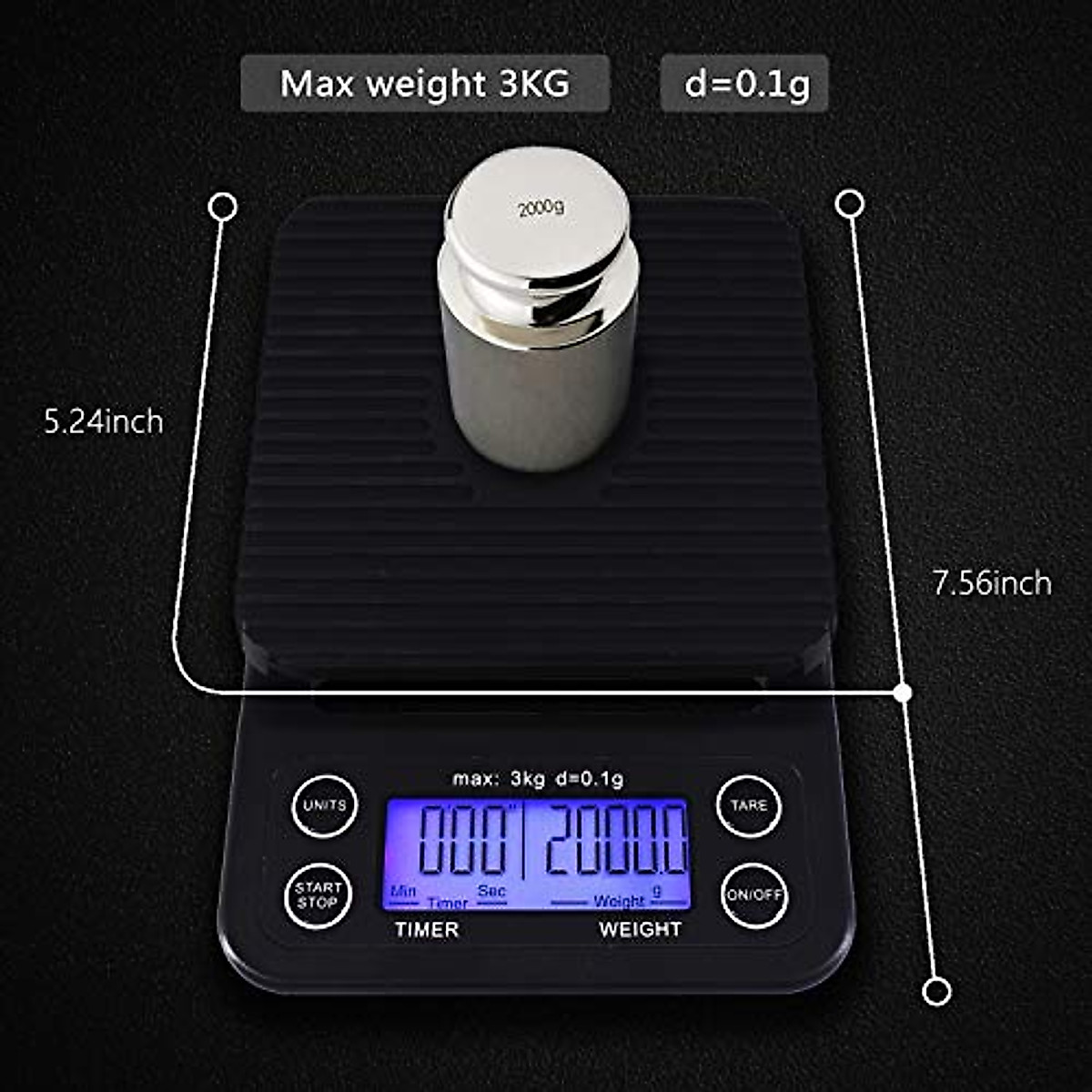 Digital Coffee Scale with Timer for Pour Over and Drip Coffee