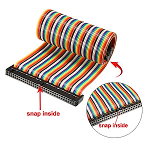 uxcell IDC Rainbow Wire Flat Ribbon Cable 64 Pins 43cm Length 2.54mm Pitch Type-B