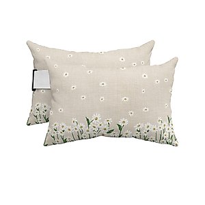 Ocean Outdoor Chaise Lounge Chair Head Pillow,2 Packs Waterproof Headrest Lumbar Throw Pillows Cover Case with Insert & Elastic Band for Pool Patio,Retro Blue Starfish Seahorse Anchor Shell Coral