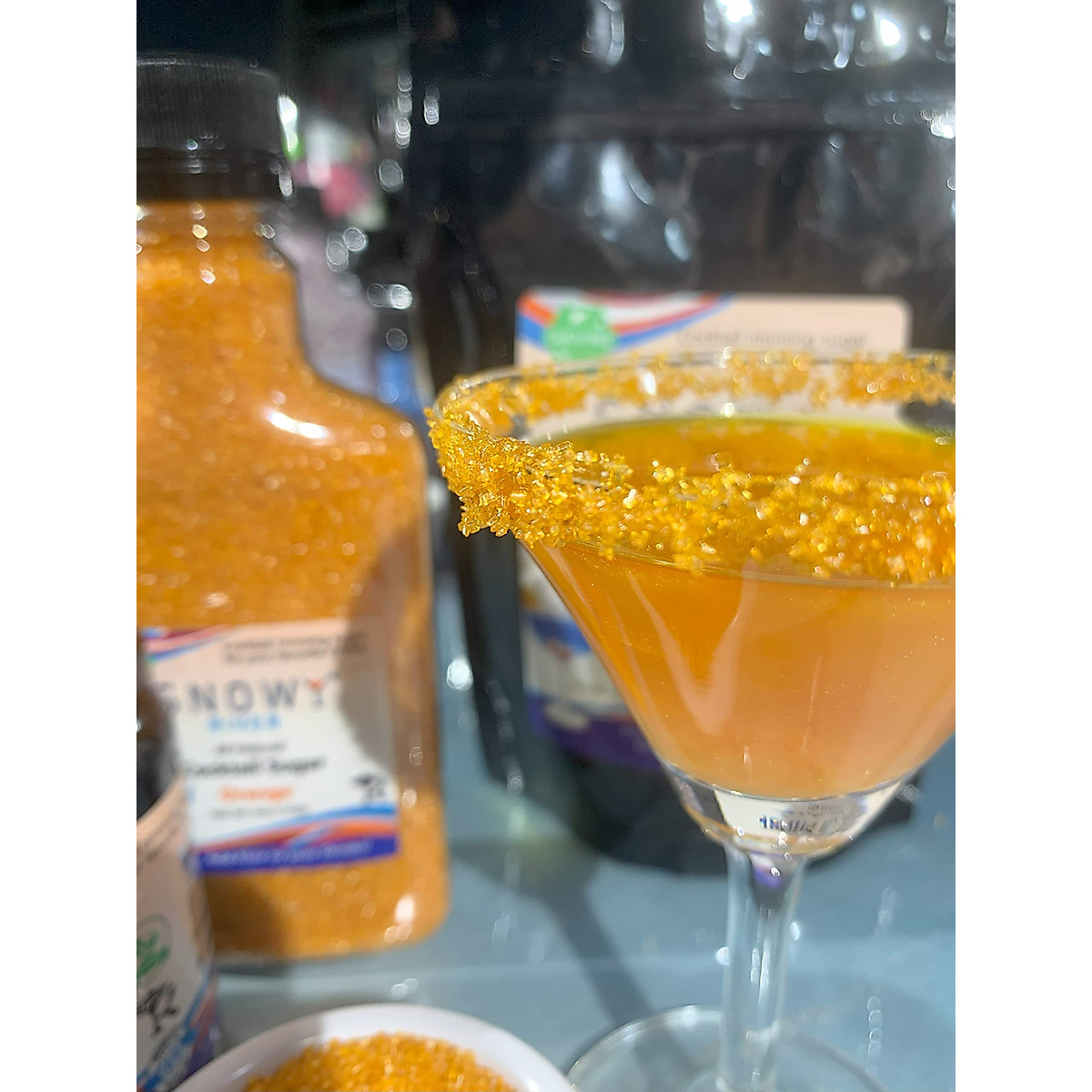 Snowy River Orange Cocktail Rimmer - Kosher Certified Natural Orange Colored Cocktail Sugar (4oz)