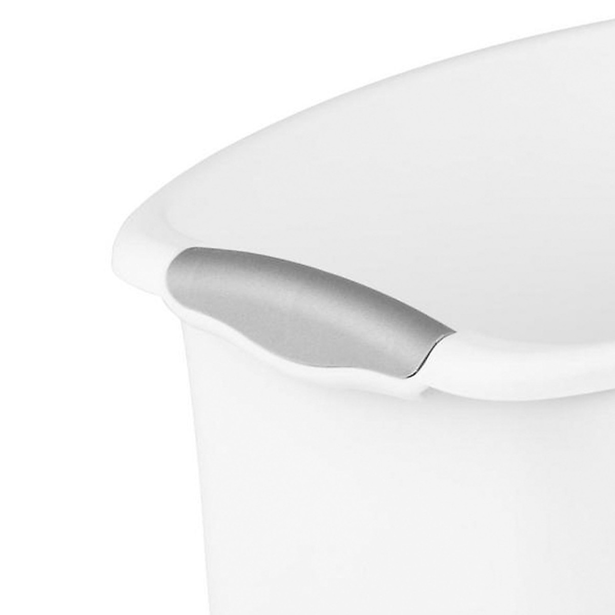 Sterilite 10358006 3 Gallon/11.4 Liter Wastebasket, White with Titanium Inserts, 6-Pack
