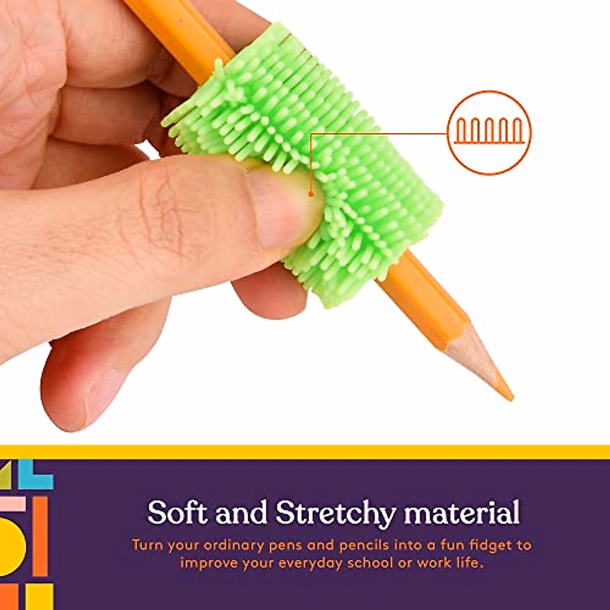 Special Supplies 50 Squishy Pencil Grips for Kids and Adults - Colorful, Cushioned Holders for Handwriting, Drawing, Coloring - Ergonomic Right or Left-Handed Use - Reusable (50)