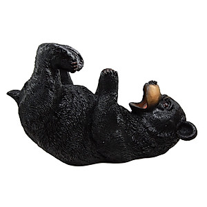 Ebros Gift Rustic Western Forest Animal Drunken Black Bear Wine Oil Bottle Holder Figurine 10" Long Cabin Lodge Farmhouse Country Accent Decor
