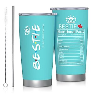 PIOYE Bestie Gifts for Women, Bestie Gifts, Gifts for Bestie Stainless Steel Tumbler 20oz, Birthday Gifts for Bestie, Friendship Gifts for Women Friends, Bestie Gifts Ideas for Mothers Day Christmas