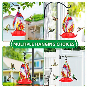 Wosnows Hummingbird Feeder for Outdoors, 26 Ounces Colorful Polymer Plastic Leakproof Hummingbird Feeders for Outside Garden Patio Hanging