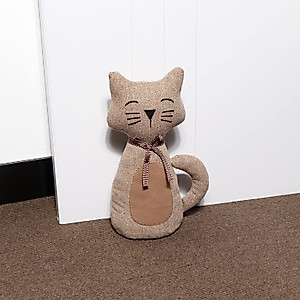 SANFERGE Cute Decorative Door Stopper for Home and Office Floor Door Stops, Fabric Animal Weighted Heavy Wall Protectors, Black Dog