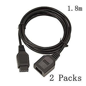 SN-RIGGOR 2-Pack 1.8m 9 Pin Extension Cord Cable for Sega Genesis MD Mega Drive Controlle Extension Sega Genesis 2/3 Controller