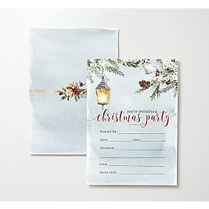 M Market On Mainstreet Evergreen Christmas Stationery: Invitations & Thank You Cards (Invitations w/Envelopes)