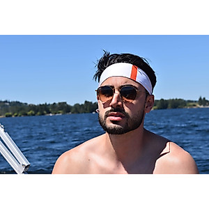 Teezy Sports and Fitness Headband for Men and Women, Workout, Running, Yoga, Gym, and Basketball - One Size Fits All, Breathable, Sweat Wicking, Light, All Hair Styles (ONWHITE)