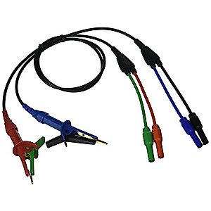 Extech 380565 Test Leads with Kelvin Clips for Milliohm Meter Model 380580
