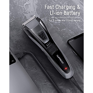 SUPRENT Professional Beard Trimmer for Men with Precision Dial, Cordless Hair Mustache Trimmer with 57 Adjustable Precision Lengths, USB Quick Charge