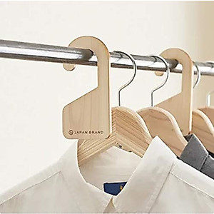 WOO Japanese Cypress Hang-up,Japanese Eco-Friendly Product-100% Natural Cypress Block for Storing Clothes, Aromatic Cypress Ball Hanger, Storage Accessory Closet & drawe(Made in Japan)(Wood-5)