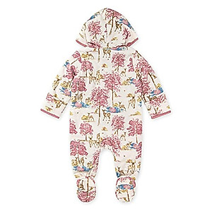 Burt's Bees Baby Unisex Hooded One Piece Organic Cotton Infant Bunting Jumpsuit, Fawnd Of You, 0-3 Months US