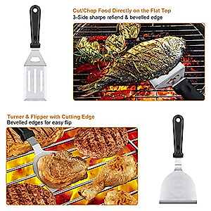Blackstone Griddle Accessories Kit,16pcs Flat Top Grill Accessories Set for Blackstone and Camp Chef with Spatula,Scraper,Griddle Cleaning Kit &Carry Bag,Great for Outdoor BBQ & Teppanyaki and Camping
