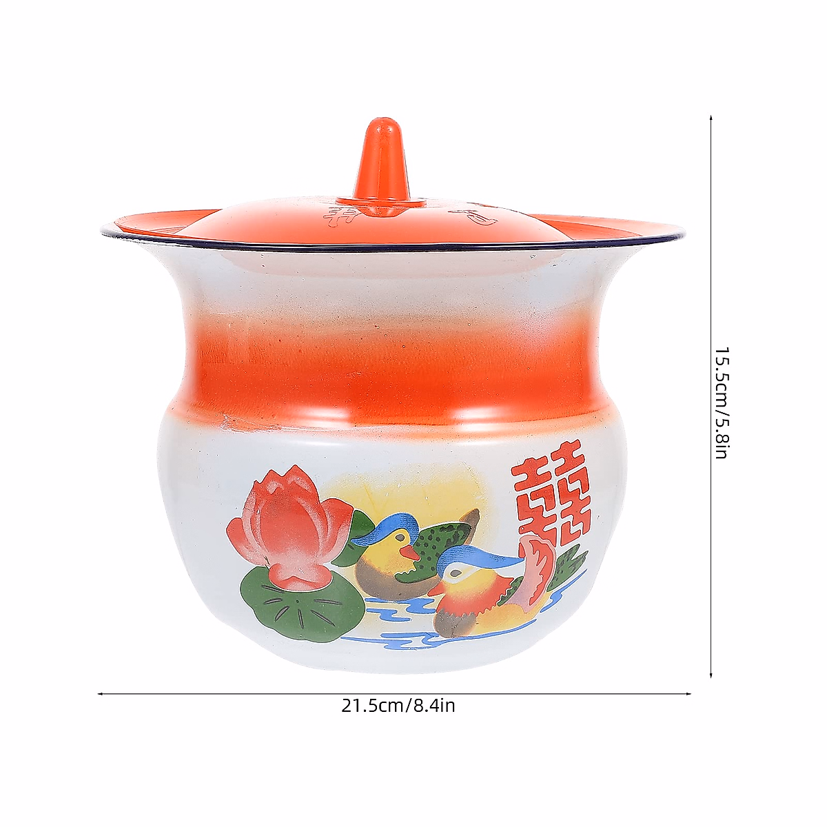 FOMIYES Retro Urinal Container Enamel Spittoon Jars Potty Iron Elderly Chinese Style Children Home Bedpan