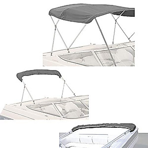 SavvyCraft 4 Bow Bimini Top Replacement Cover, Durable Marine Grade Canvas Boat Canopy, Easy Install Zipper Sleeves, 4 Bow 96" L 91"-96" W Gray Color
