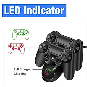 OSTENT USB LED Dual Charger Charging Power Station Dock for Sony PS4/Slim/Pro Wireless Controller