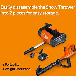 SuperHandy Snow Thrower Shovel Cordless & 2Ah 20V Lithium Ion Rechargeable Battery [Bundle Deal]