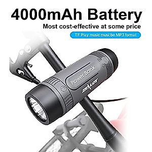 ZEALOT Bluetooth Speaker, Portable Wireless Speaker, S1 Bocina Bluetooth, 4000mAh, IPX5 Waterproof, LED Torch Light, MIC/TF/AUX for Home Outdoor Hiking Camping iOS Andoird -Gray