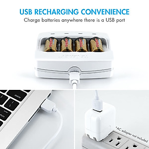 Tenergy Fast Charger ONLY for Arlo Certified Tenergy 3.7V 650mAh RCR123A Li-ion Rechargeable Battery, CE and FCC Certified