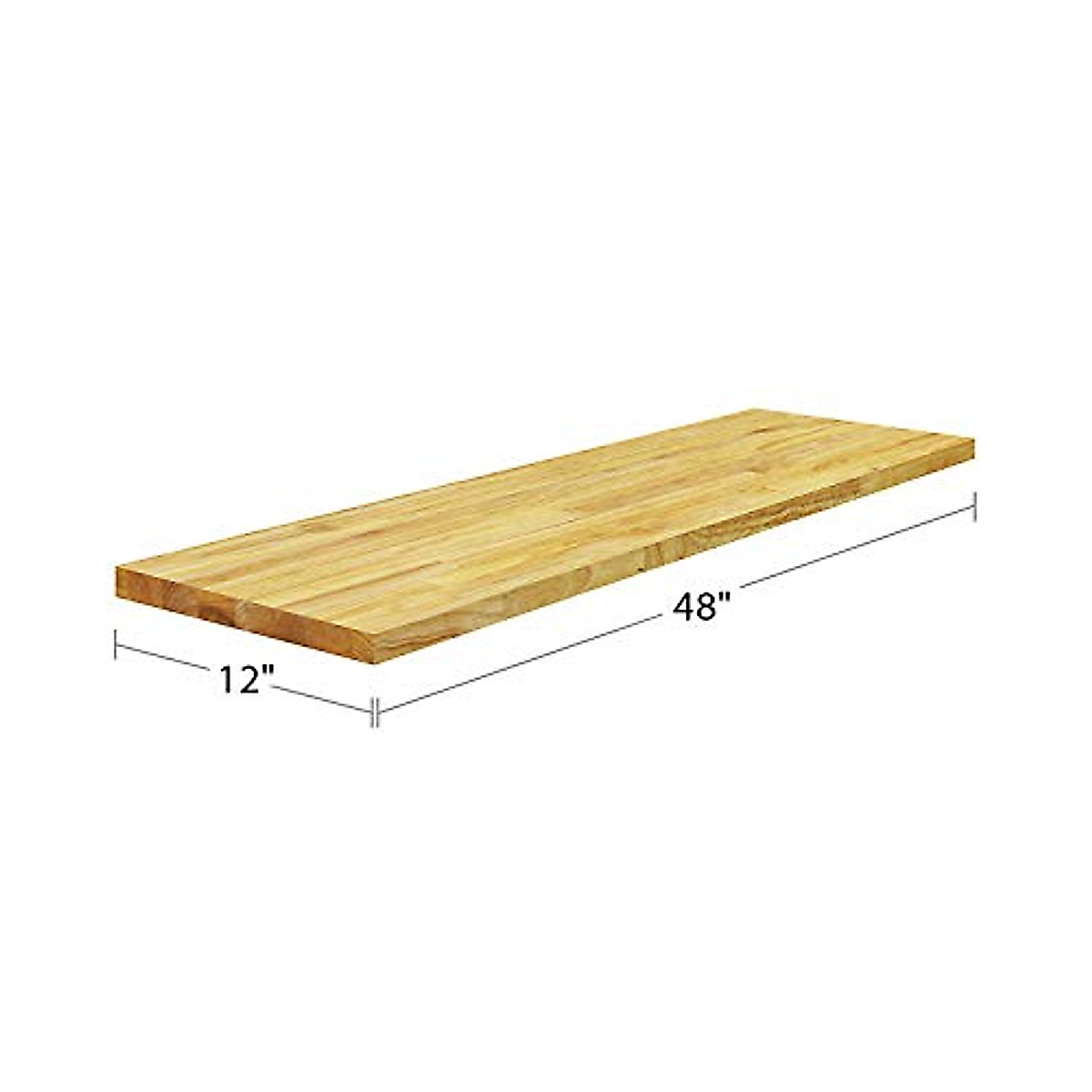 BenchPro Floating Shelf Wall Mounted Solid Butcherblock Shelf 12" Depth x 48" Length x 1" Thick