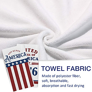 Seliem 4th of July God Bless America Patriotic Kitchen Dish Towel Set of 2, American Independence Day Hand Towel Stripes Drying Baking Cooking Cloth, Summer Holiday USA Kitchen Decor 18x26 Inches