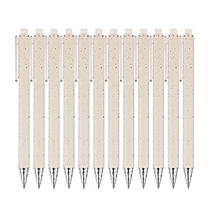 Gel Pens for Note Taking 12PCS RIANCY Black Ink Fine Point Pen Black Gel Pens Quick Dry Ink 0.5mm Smooth Writing Pen for Home Office Art Back to School Supplies (Cream)