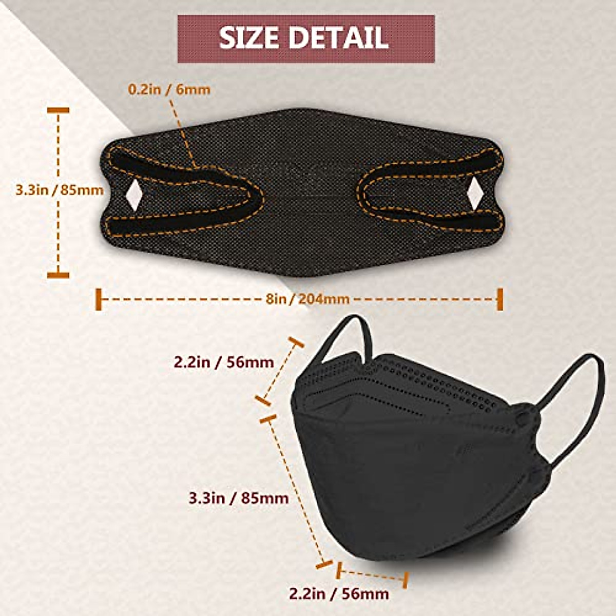 Brodio 3D Face Mask 30 Packs - Individually Wrapped Safety Mask Multicolor Breathable Disposable 4-Ply Face Mask with Elastic Ear Loops for Men & Women (Black+Blue)